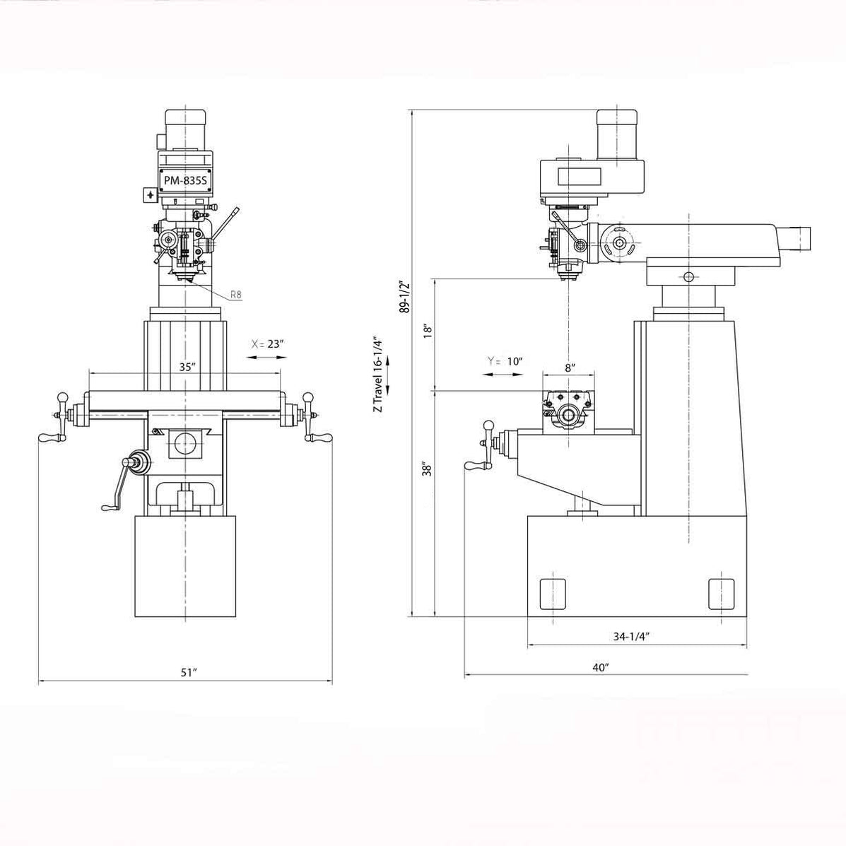 PM-835S Milling Machine — Precision Matthews Machinery Co