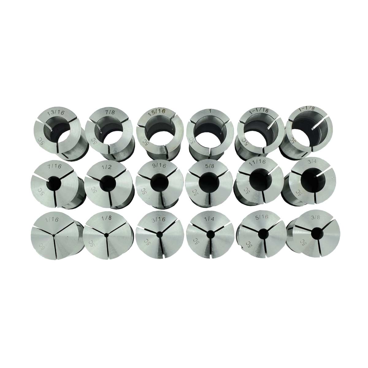 18 Piece Precision Inch 5C Collet Set, 1/16" to 1-1/8" — Precision ...